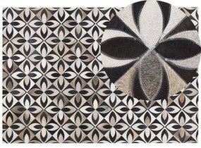 Kožený patchworkový koberec 160 x 230 cm vícebarevný ISHAN Beliani