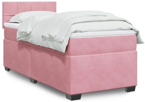 Box spring postel s matrací růžová 100x200 cm samet 3286239