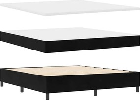Postel s boxspringem s čelo Černý 180 x 200 cm samet 3339916