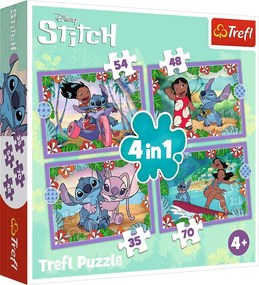 Puzzle trefl puzzle lilo&stitch: bláznivý den 4v1 (35, 48, 54, 70 dílků)