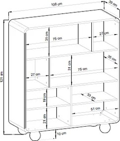Piaski Regál/knihovna ALBION RG108