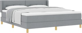 Postel s boxspringem s čelo Světle šedá 200 x 180 cm textil 3341307
