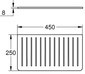 GROHE 40872K00 - Odkapávací deska 450 x 250 mm keramika/černá