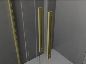Mexen Velar Duo, sprchový kout s posuvnými dveřmi 80 x 80 cm, 8mm sklo námraza, zlatá matná, 871-080-080-32-55