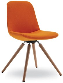TONON - Čalouněná židle STEP s dřevěnou podnoží