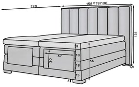 dvojlůžko boxspring VEROS - Flores 10 - 180x200cm - polohovatelné