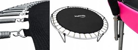 TRENDIE Trampolína s vnitřní sítí 252 cm růžová + žebřík