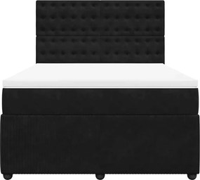 Box spring postel s matrací černá 140 x 190 cm samet 3292348