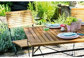 Sunfun Moni Zahradní stůl sklopný, 125 × 75 × 75 cm, dřevo z akácie, ocel