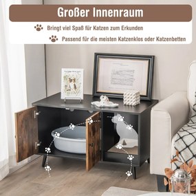 Costway Moderní skrýš na odpadkové koše s dvoudveřovou skříňkou
