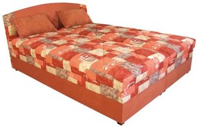 Falco Čalouněná postel Betty 160x200  s úložným prostorem, oranžová/vzor