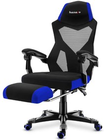 Ergonomické herní modré křeslo s opěrkou nohou COMBAT 3.0