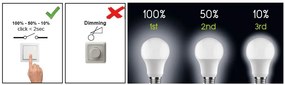 Diolamp SMD LED žárovka matná Ball P45 7W/230V/E14/6000K/570Lm/230°/Step Dim