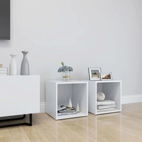 vidaXL TV stolky 2 ks 37 x 35 x 37 cm dřevotříska [805499] Barva: Bílá