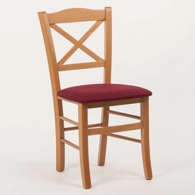 Stima Židle CLAYTON s čalouněným sedákem Odstín: Moření Dubové, Látky: LUX bordo 15