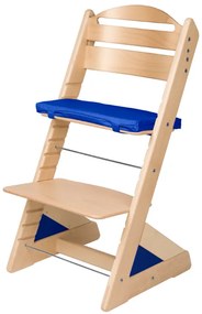 Jitro Dětská rostoucí židle Plus Buk Tm. modrý klín + modrý