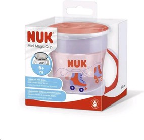 Dětský hrníček Mini Magic NUK 360° s víčkem červená