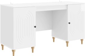 Stůl Lesklá Bílá 142,5 x 50 x 75 cm Kompozitní dřevo 3414580