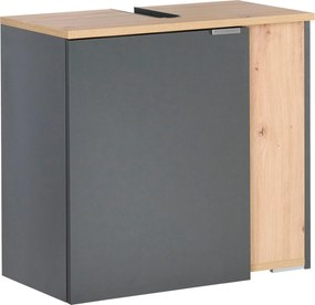 XXXLutz SKŘÍŇKA POD UMYVADLO, antracitová, dub artisan, 60/56/32 cm Stylife - 000865014906