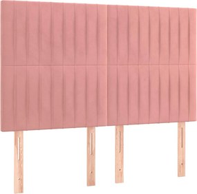 Box spring postel s matrací růžová 140x190 cm samet 3132800