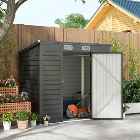 Outsunny zahradní domek 2,3 m² - pro nářadí - zamykatelný zahradní domek - rozměry 191D x 130Š x 166,5-183V cm - ocel