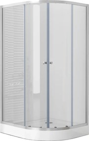 POINT AS LOR 100x80 Clear Levý Asymetrický sprchový kout s akrylátovou vaničkou