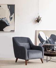 Atelier del Sofa Křeslo Buhara - Dark Grey, Tmavá Šedá