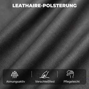 HOMCOM 2-místná elektrická relaxační pohovka z Leathaire s masážní a vyhřívací funkcí, 2 dálkové ovladače, USB-/USB-C porty
