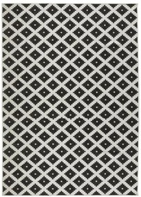 Hans Home | Kusový koberec Twin-Wendeteppiche 103124 schwarz creme – na ven i na doma - 120x170