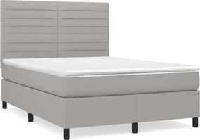 Box spring postel s matrací světle šedá 140 x 200 cm textil 3141857
