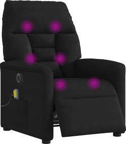 Elektrické masážní polohovací křeslo černé látka z mikrovlákna 3303083