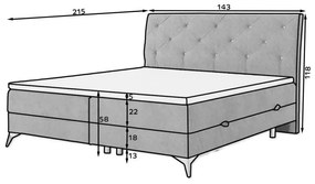 Dvojlůžko boxspring ADEL - Soft 33 - 140x200