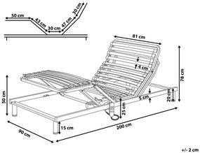 Elektrický rošt do postele Nastavitelný 90 x 200 cm COMFORT Beliani