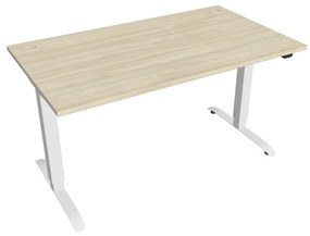 Elektr. nastavitelný stůl 140x80 - HOBIS MOTION  MS 2 1400 Dekor stolové desky: akát, Barva kovové podnože: bílá