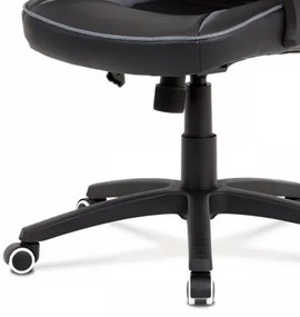Kancelářská židle černo šedá MESH, houpací, kříž černý, KA-G406 GREY