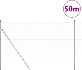 Hexagonální kotvení plotu 50 x 1,4 m Pozinkovaná ocel Stříbrná 3353001