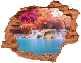 Wallmuralia Nálepka fototapeta 3D výhled Vodopád v lese 90x70 cm