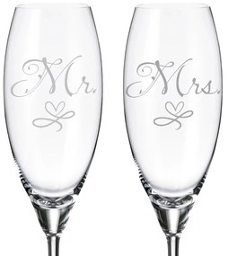 Dekorant svatby Svatební sklenice na šampaňské MR MRS 290 ml 2KS