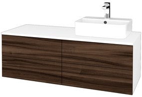 Dřevojas Koupelnová skříňka MODULE SZZ4 120 Varianta: N01 Bílá lesk / D08 Wenge / Levé