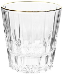Sklenička na vodu se zlatým proužkem Gold line - Ø 9*9 cm / 200 ml