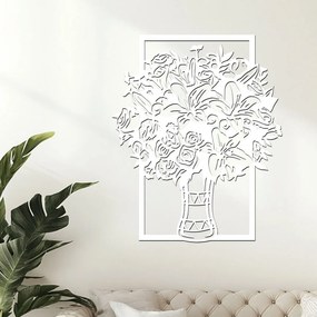 dřevo života Dřevěné květiny Radosti Zvolte rozměr (cm): 33x40, Zvolte barvu dekoru: Bílá