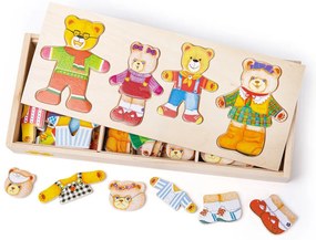 Bigjigs Toys Oblékací puzzle Medvědí rodinka