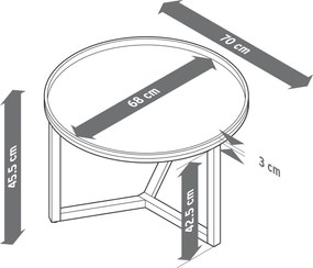 Tchibo - Konferenční stolek - barva: hnědá