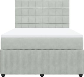 Box spring postel s matrací světle šedá 140x200 cm samet 3292358