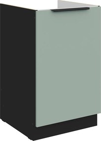 ARIA sc | dolní skříňka 50 ZL 1F dřezová | 50 cm | ANTI FINGERPRINT povrch | černá/aquamarine