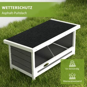 Hnízdní box PawHut z jedlového dřeva s asfaltovou střechou pro kuřata 66x37x34 cm šedý |
