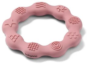 BABYONO Kousátko silikonové Kroužek růžové