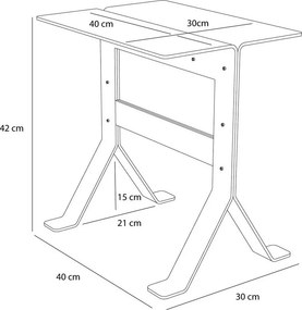 Kovový odkládací stolek 30x40 cm Fold – Hübsch