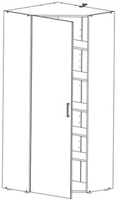 Rohová skříň Multiraum, 80 cm, dub sonoma