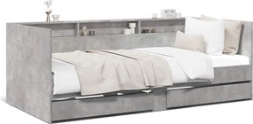 Válenda se zásuvkami bez matrace betonově šedá 100 x 200 cm 3280842